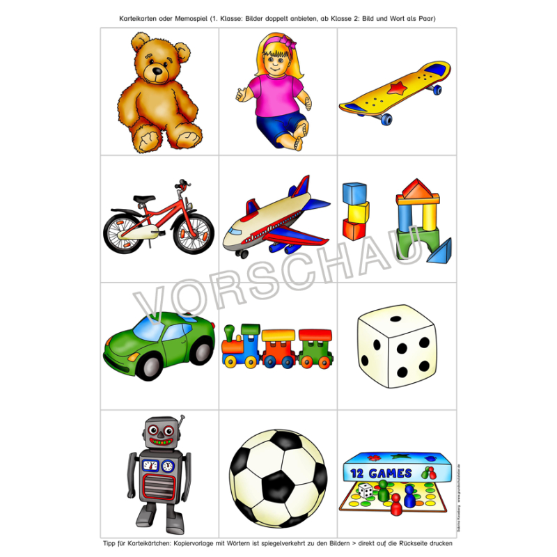 Englischmaterialien: toys