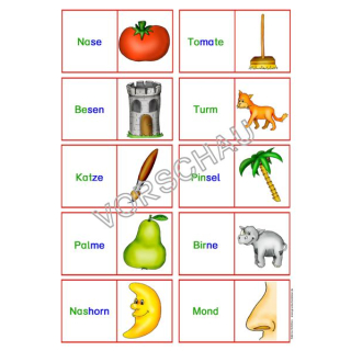 Lesedominos: erste Wörter lesen