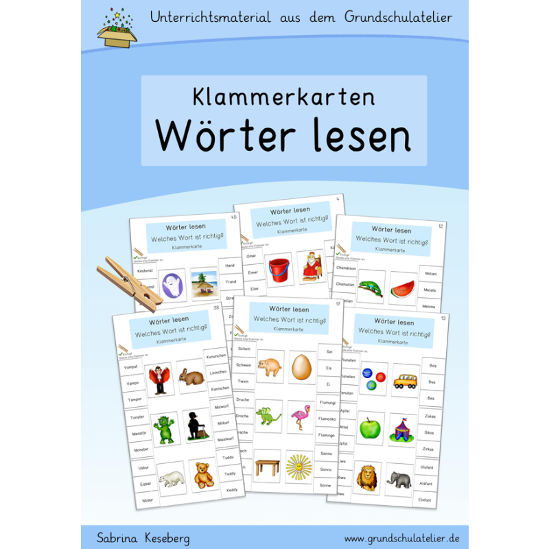 Wörter lesen (Klammerkarten für das erste Lesen)