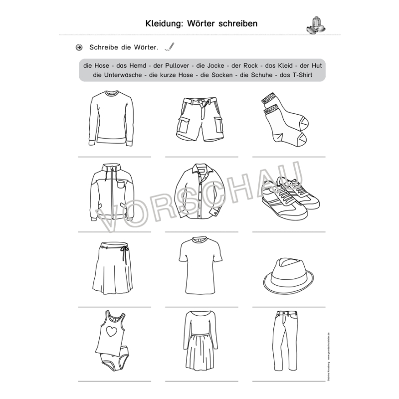 Unterrichtsmaterial für DaF/DaZ zum Thema "Kleidung"