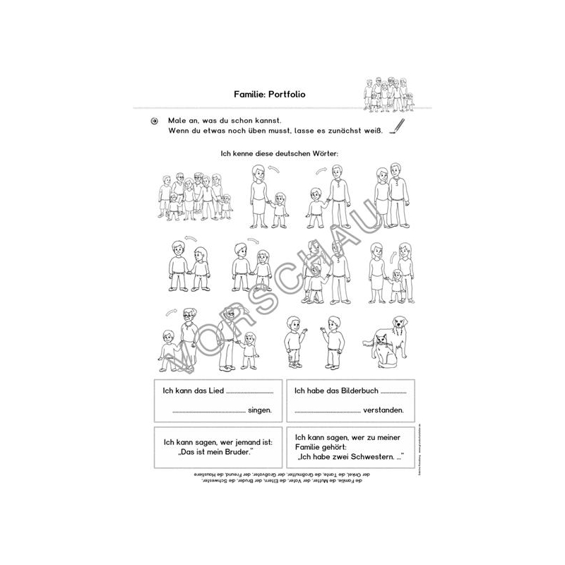 Unterrichtsmaterial für DaF/DaZ zum Thema "Familie"