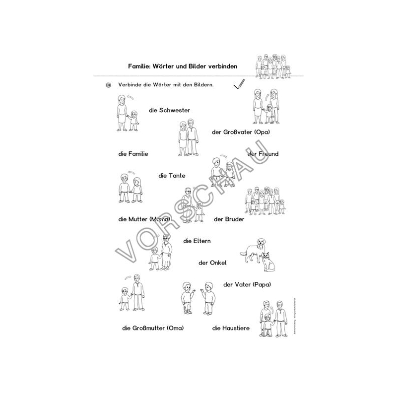 Unterrichtsmaterial für DaF/DaZ zum Thema "Familie"