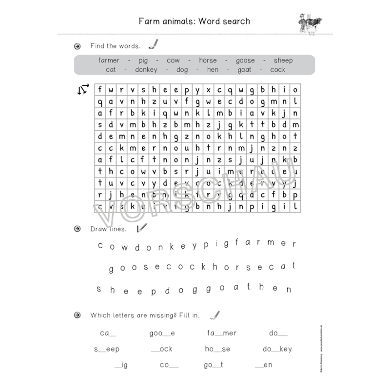 Englischmaterialien: farm animals