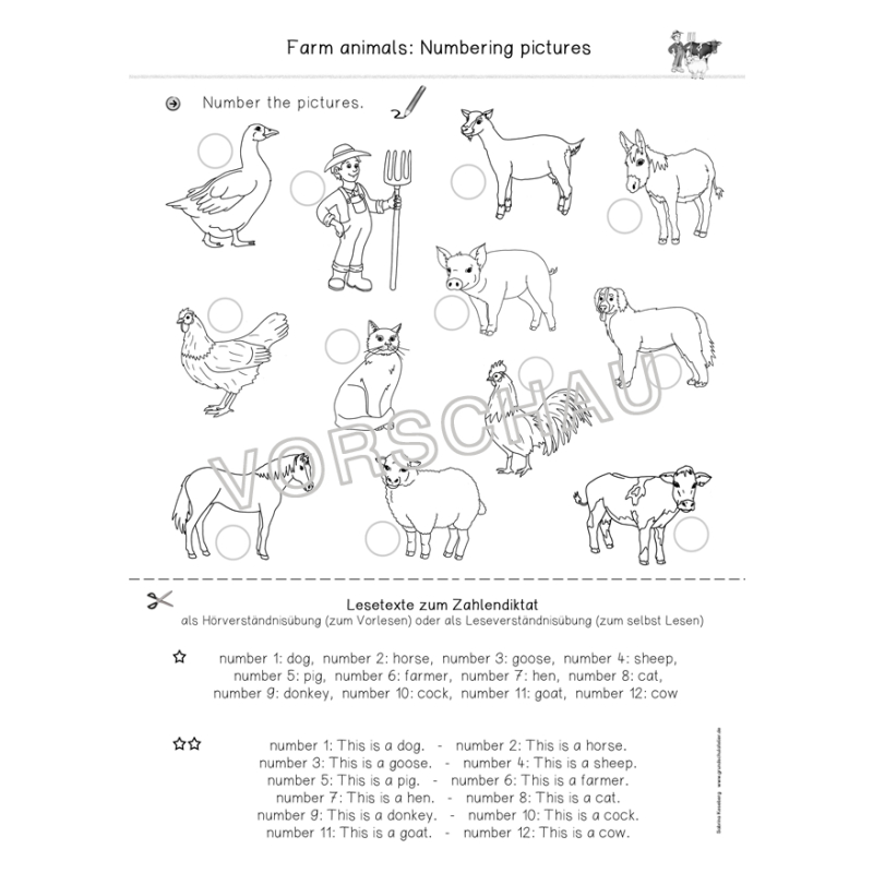Englischmaterialien: farm animals