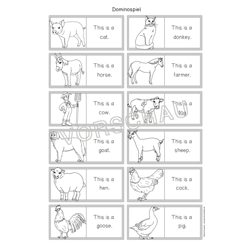 Englischmaterialien: farm animals