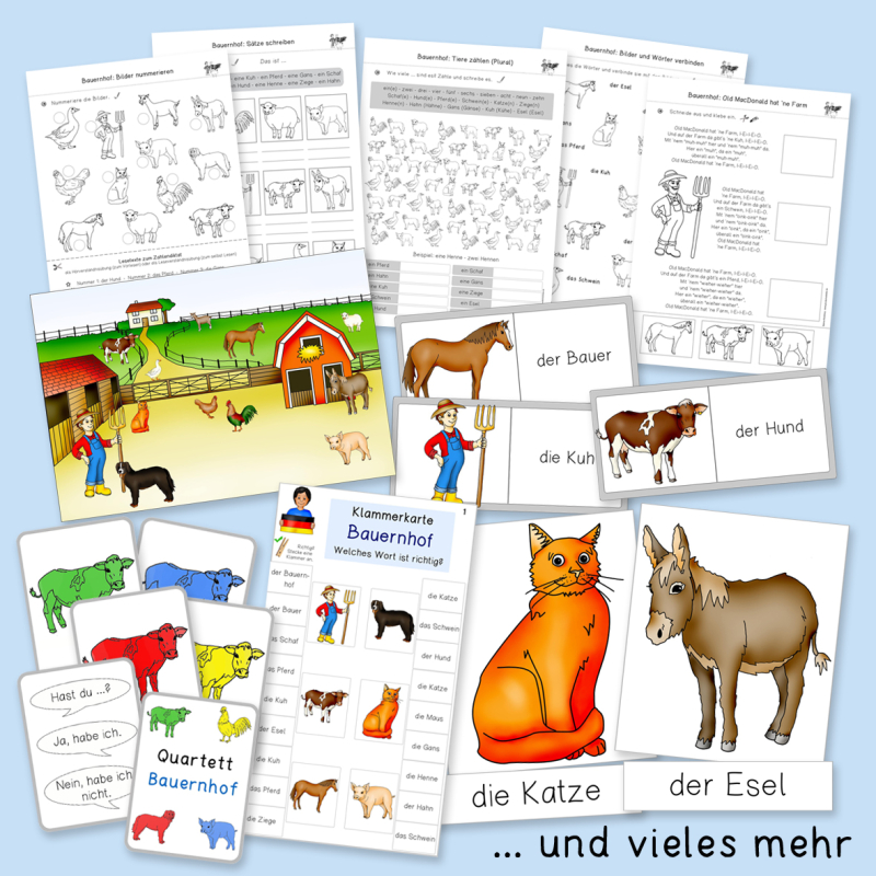 Unterrichtsmaterial für DaF/DaZ zum Thema "Bauernhof"