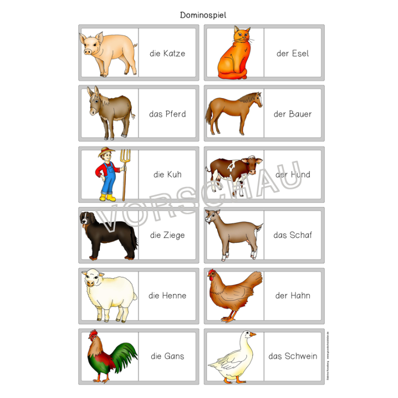 Unterrichtsmaterial für DaF/DaZ zum Thema "Bauernhof"