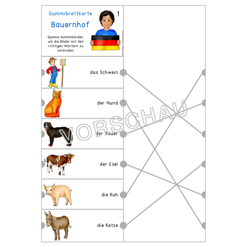 Unterrichtsmaterial für DaF/DaZ zum Thema "Bauernhof"