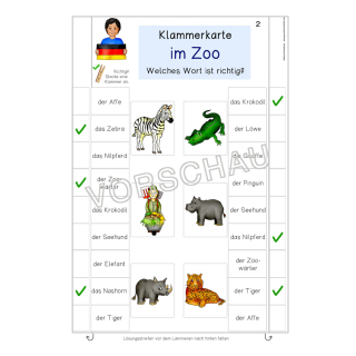 Unterrichtsmaterial für DaF/DaZ zum Thema "Im Zoo"