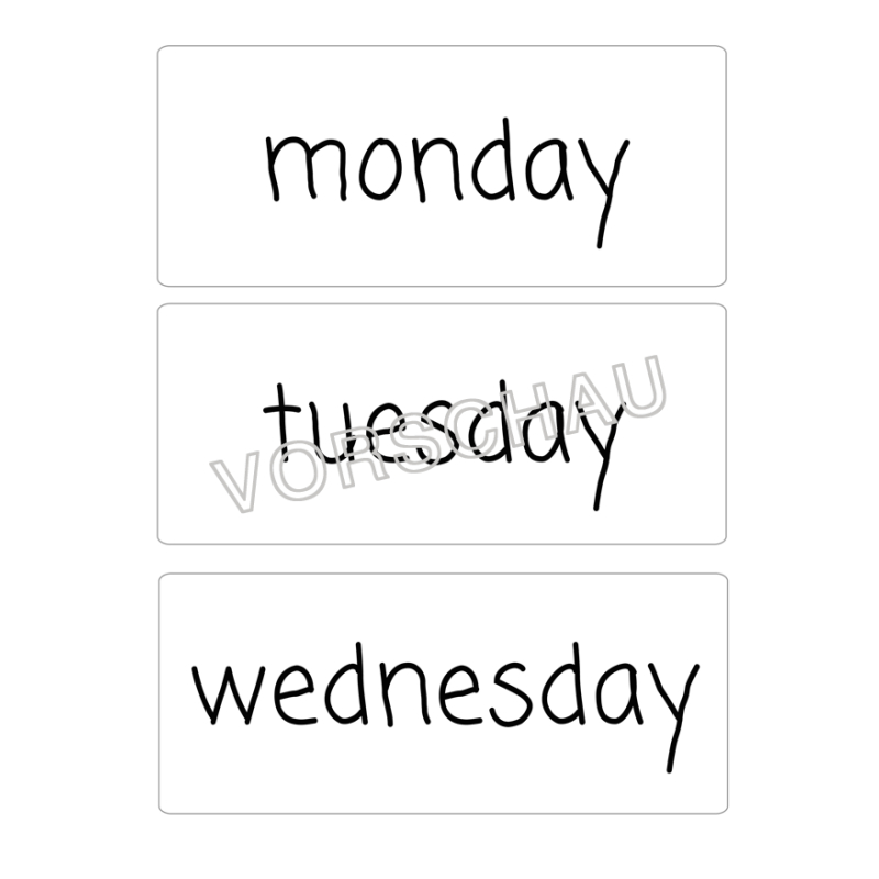 English calendar (Kalender-Bildkarten für den Englischunterricht)