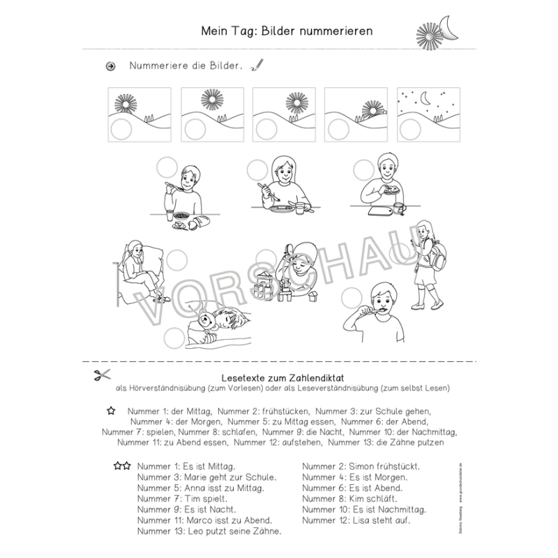 Unterrichtsmaterial für DaF/DaZ zum Thema "Mein Tag"
