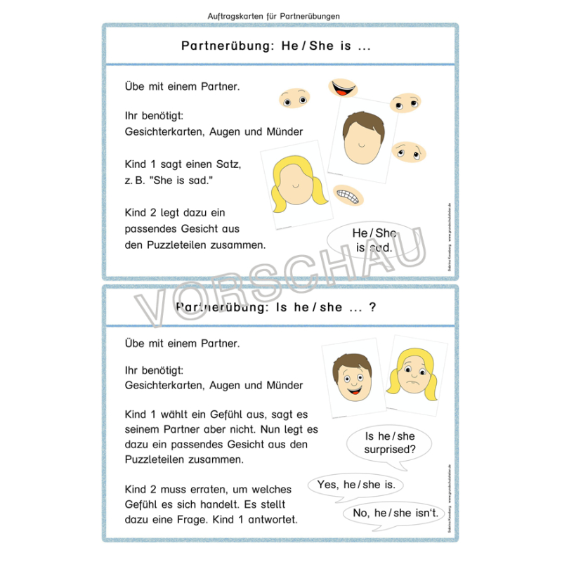 Englischmaterialien: feelings (Gefühle)
