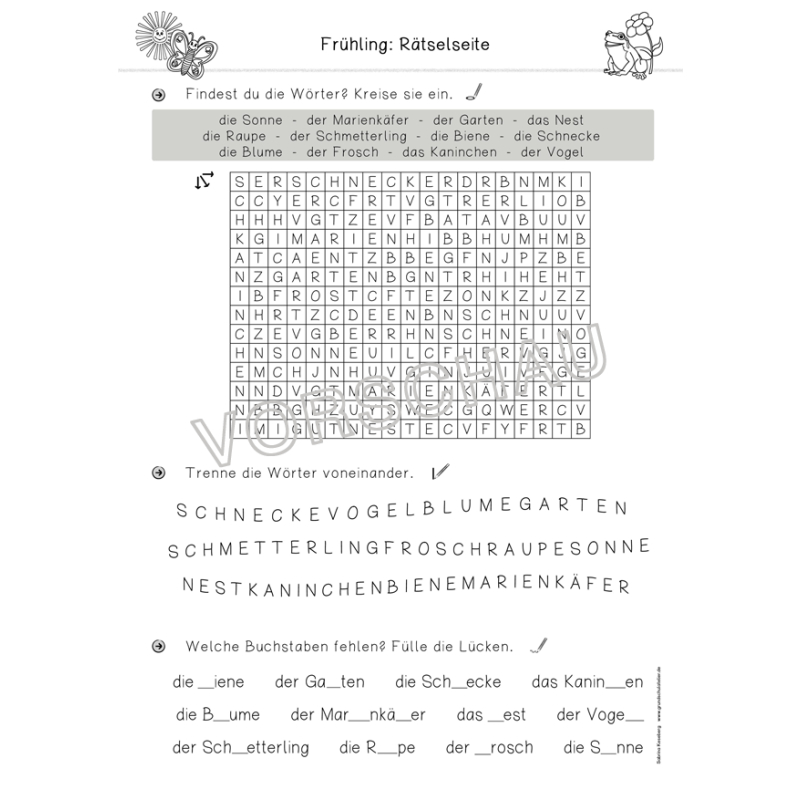 Unterrichtsmaterial für DaF/DaZ zum Thema: Frühling