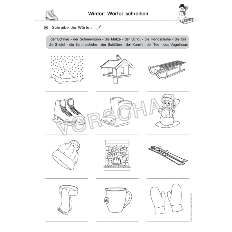DaF/DaZ-Lernmaterialien: Winter