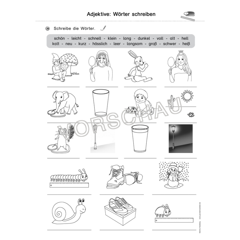 DaF/DaZ-Materialien: Adjektive (Gegensätze)