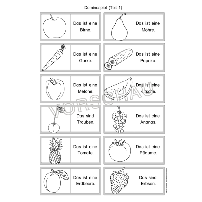 DaF-Materialien: Obst & Gemüse