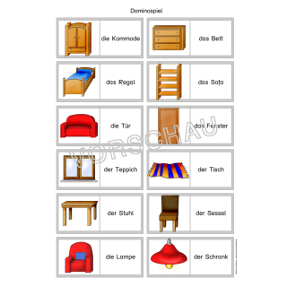 Unterrichtsmaterialien für DaZ/DaF: zu Hause (Zimmer, Möbel, Präposit