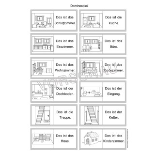 Unterrichtsmaterialien für DaZ/DaF: zu Hause (Zimmer, Möbel, Präposit