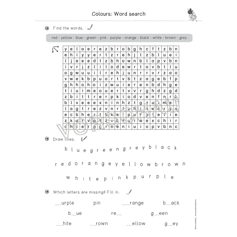 Englischmaterialien: colours and numbers