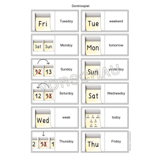 Englischmaterialien: days of the week (Wochentage)