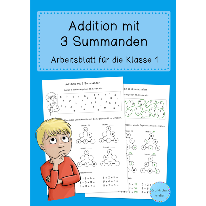 Mathe Arbeitsblätter Addition 2. Klasse