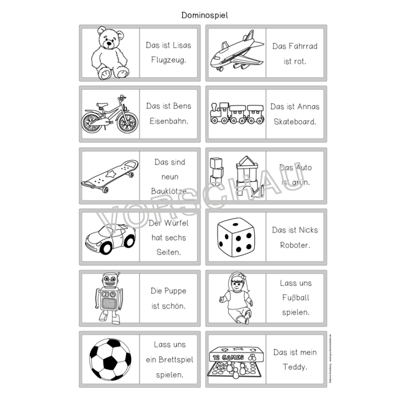 DaF/DaZ-Materialien: Spielsachen / Spielzeug