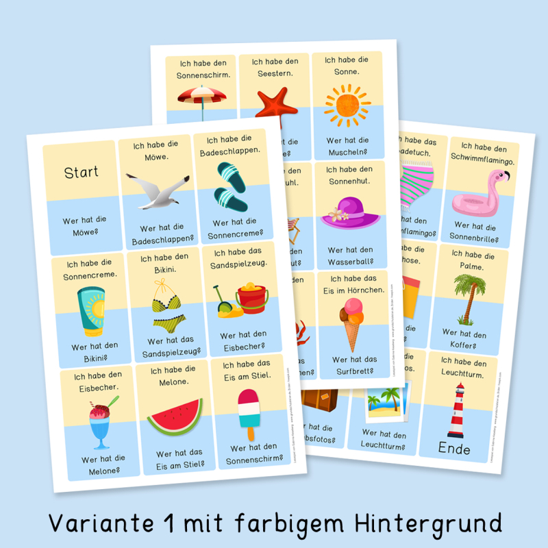 Lesespiel für den Sommer (Ich habe ... Wer hat ...)