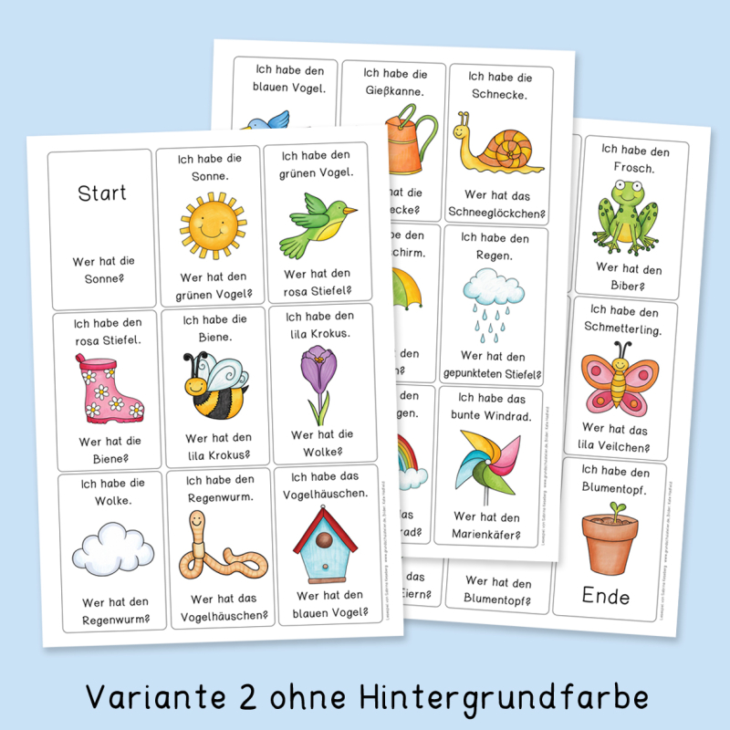 Lesespiel für den Frühling (Ich habe ... Wer hat ...)