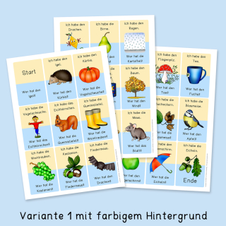 Lesespiel für den Herbst (Ich habe ... Wer hat ...)