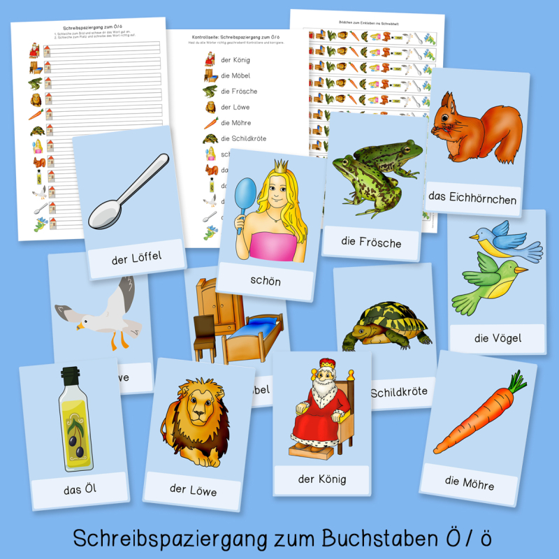 Schreibspaziergang zum Buchstaben Ö / ö (Buchstabeneinführung, Rechts