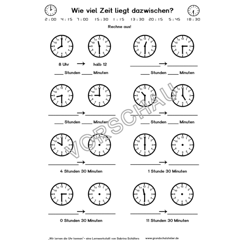 Rechnen mit Uhrzeiten