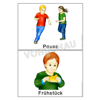 Bildkarten: Tagesablauf / Stundenplan