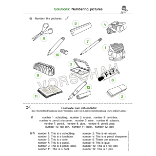 Englischmaterialien: at school / school things
